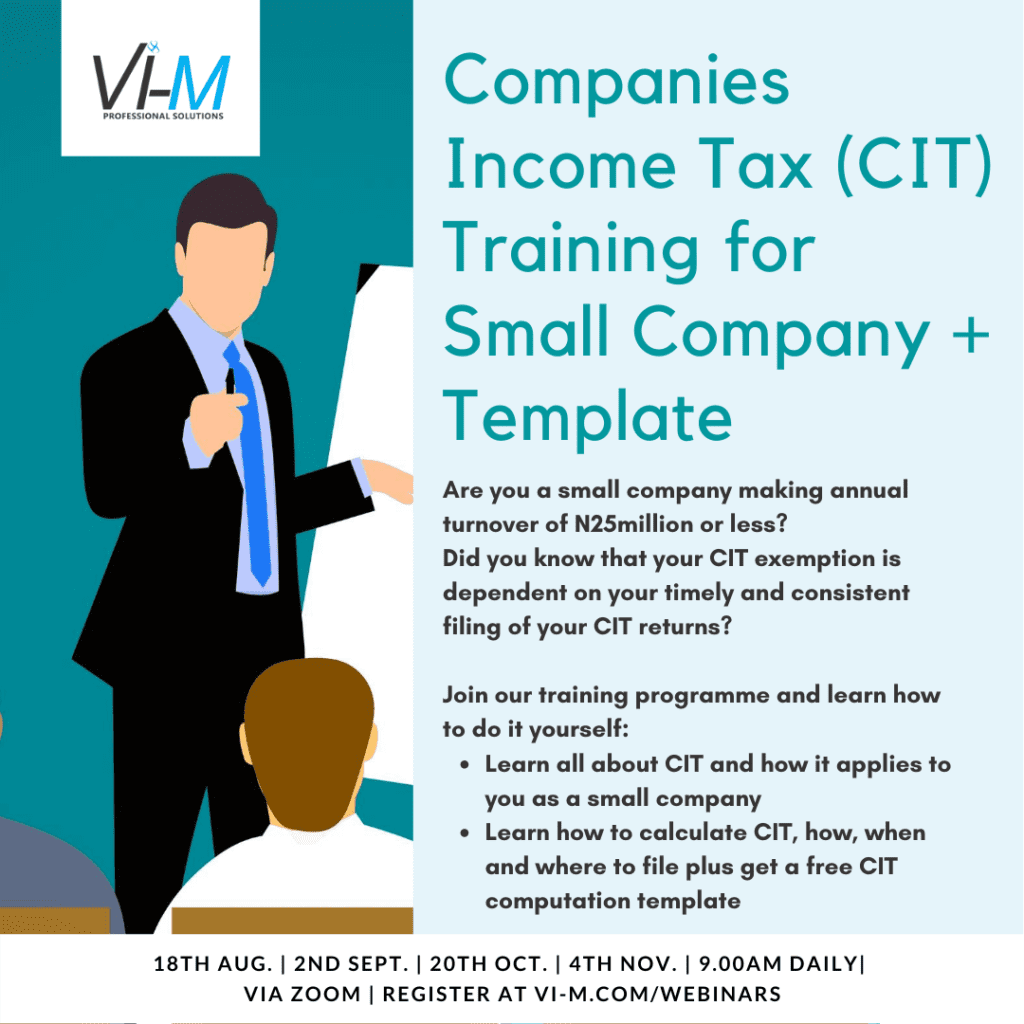 Companies Income Tax (CIT) Training for Small Company + Template – Vi-M ...