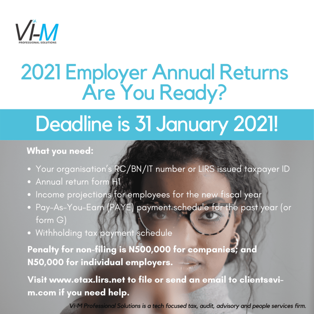 2021 EMPLOYER ANNUAL RETURNS – ARE YOU READY? – Vi-M Professional Solutions